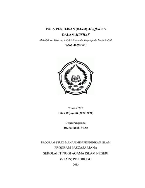 Rasmul Qur'an | PPTX