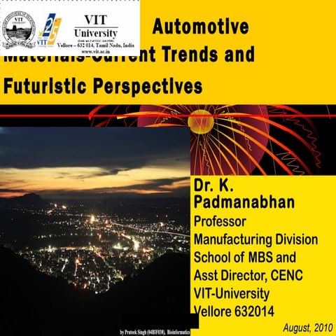 Introduction to Automotive materials | PPT