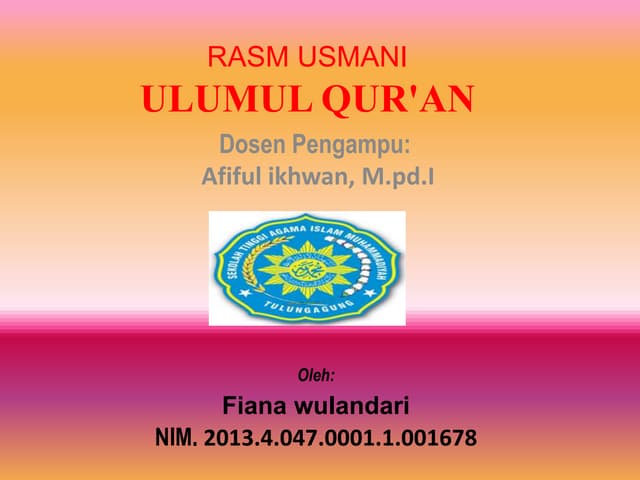 Rasmul Qur'an | PPTX