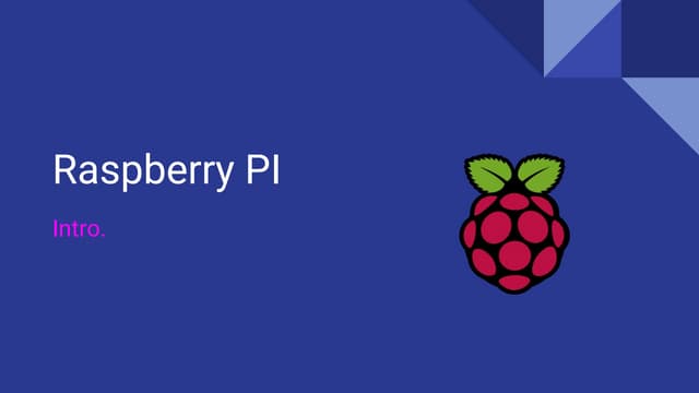 Raspberry Pi Intro Ppt