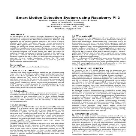 Raspberry Pi Project Smart Motion Detection System Using Raspberry Pi 3 Pdf