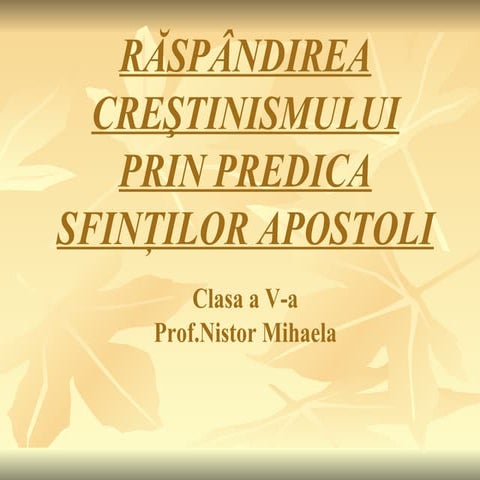 RASPANDIREA CRESTINISMULUI | PPT