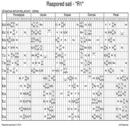 Raspored sati r1 | PPT