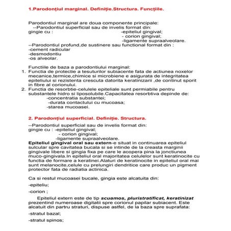 Raspuns intrebari examen.parodontologiedocx | DOCX