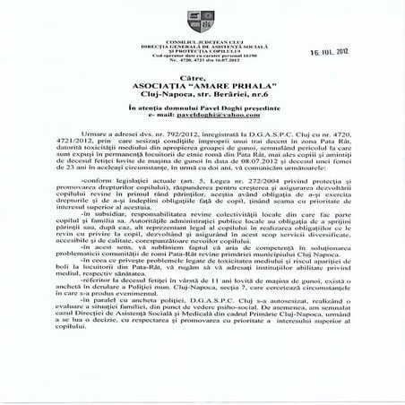 Raspuns la sesizare catre asoc amare phrala | PDF