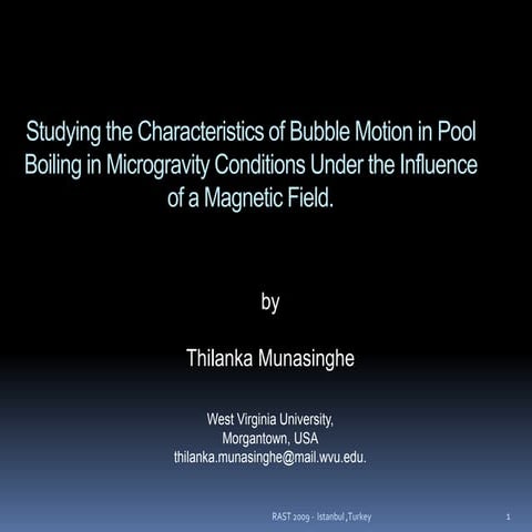 Characteristics of Bubble Motion in Pool Boiling | PPT