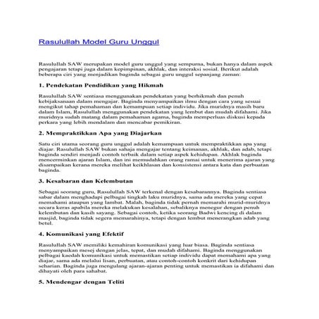 Pendidikan Guru : Rasulullah Model Guru Unggul.pdf