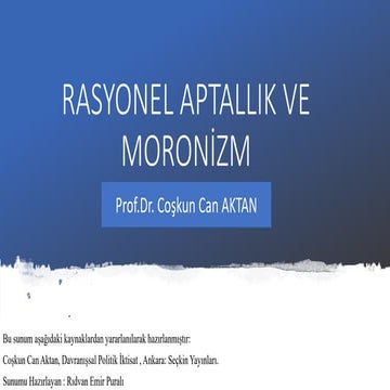 RASYONEL APTALLIK VE MORONİZM | PDF