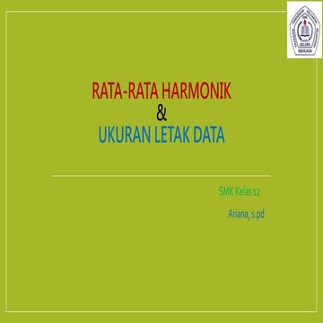 Rata rata harmonik | PPT