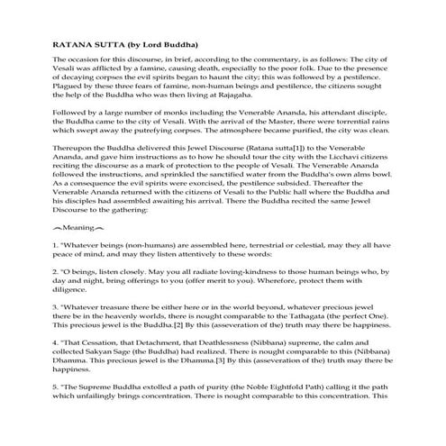 Ratana sutta by buddha | PDF