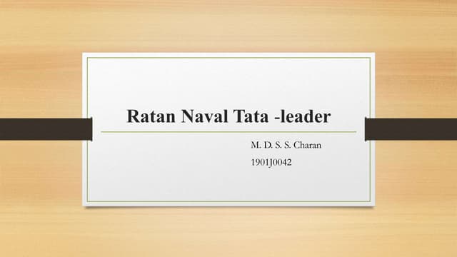 Presentation on Ratan Tata | PPT