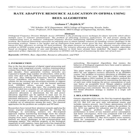Rate Adaptive Resource Allocation In Ofdma Using Bees Algorithm Pdf 6034
