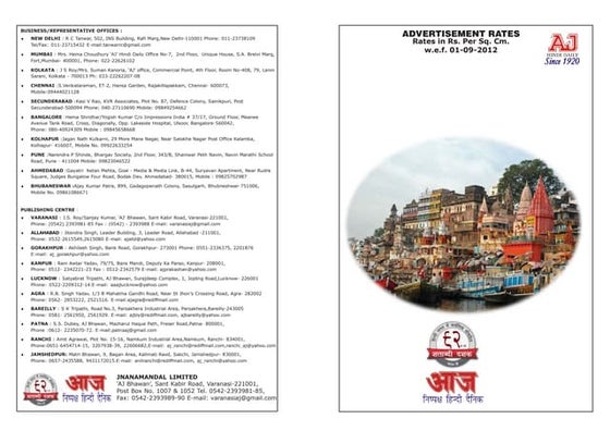 Aajkal rate card | PDF