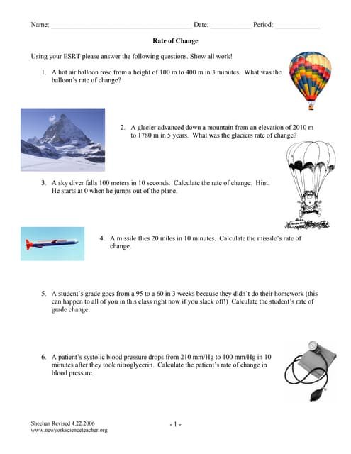 Slope rate-change-tables worksheet | PDF