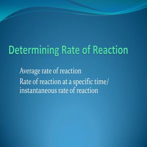 Rate Of Reaction | PPT