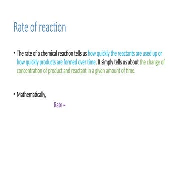 rate of reaction topic for class IX grade | PPTX