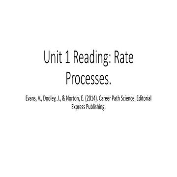 Rate processes in raw material for biochemistry | PPT