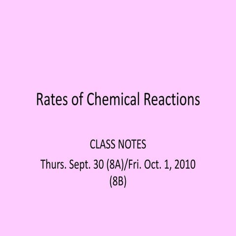 Rates of chemical reactions | PPTX