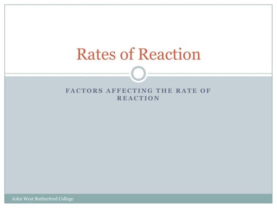 Factors affecting reaction rates | PPTX