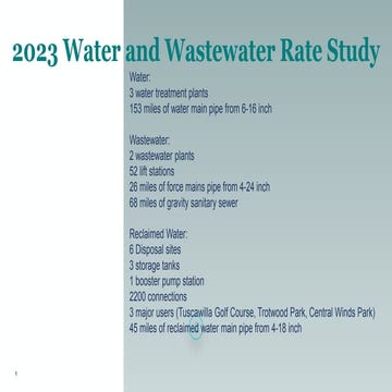 Winter Springs 2023 Water and Wastewater Rate Study | PDF