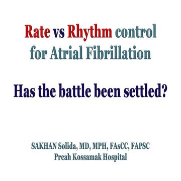 Rate vs Rhythm control for Atrial Fibrillation | PDF