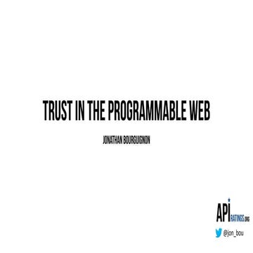 Trust in the Programmable Web | PDF
