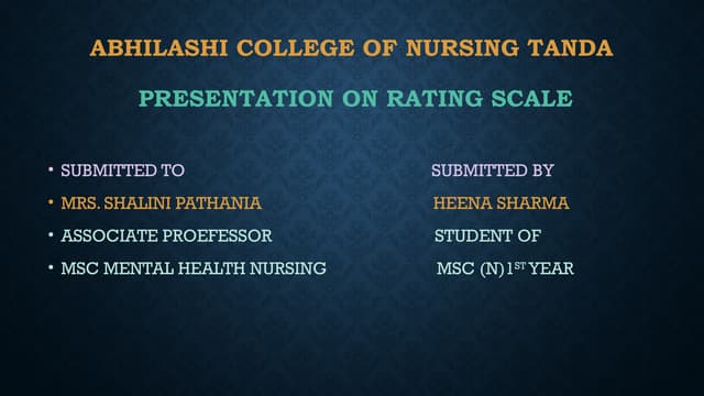 Checklist and rating scale | PPTX