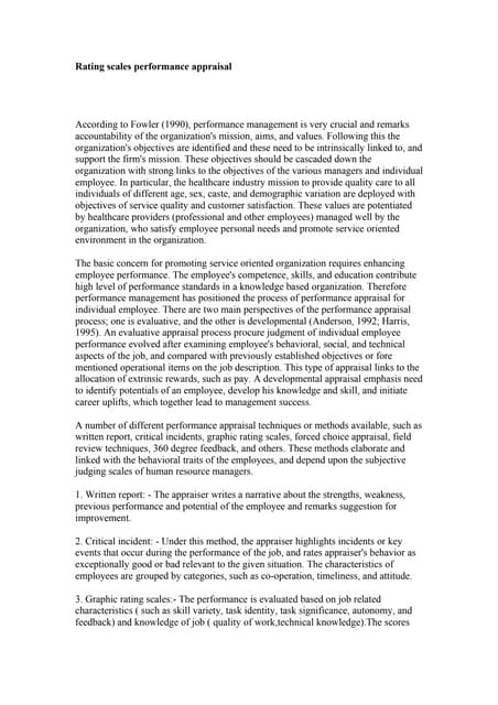 Performance Appraisal Rating Scales performance-appraisal-rating-scales