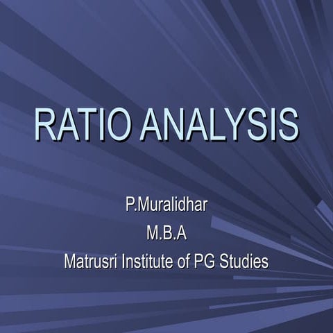Ratioanalysis | PPT