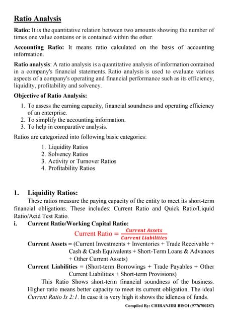 Ratio analysis formula sheet cbse accounting | PDF Ratio analysis formula sheet cbse accounting | PDF