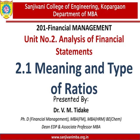 Ratio Analysis ppt | PPT