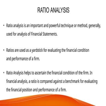 ratio analysis presentation for graduate | PPTX