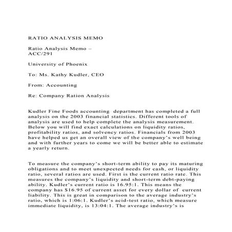 RATIO ANALYSIS MEMORatio Analysis Memo – ACC291Univer.docx