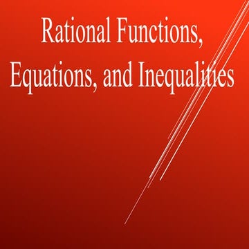 Rational Functions Equations And Inequalities Pptx