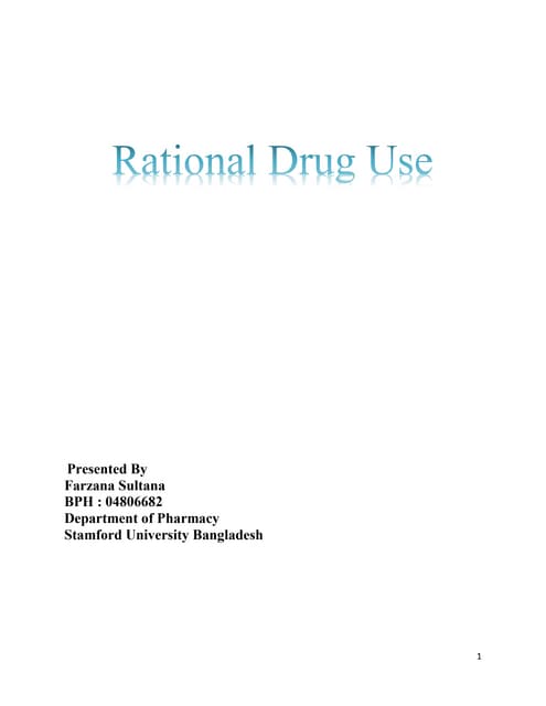 Rational drug use | PPT