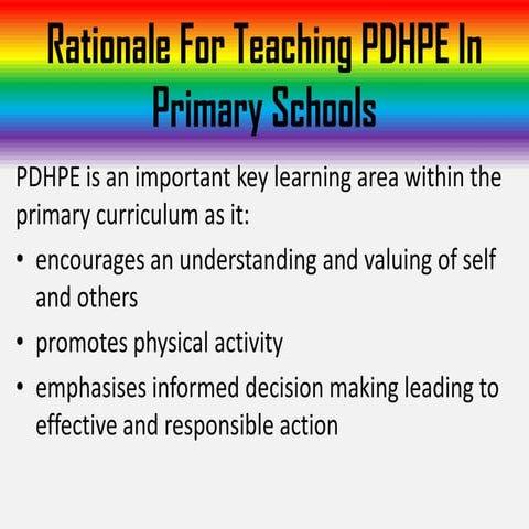 Rationale for teaching pdhpe in primary schools | PPTX | Secondary ...