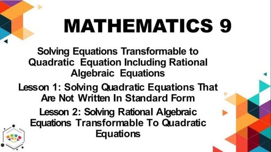 Illustrates quadratic equation | PPT