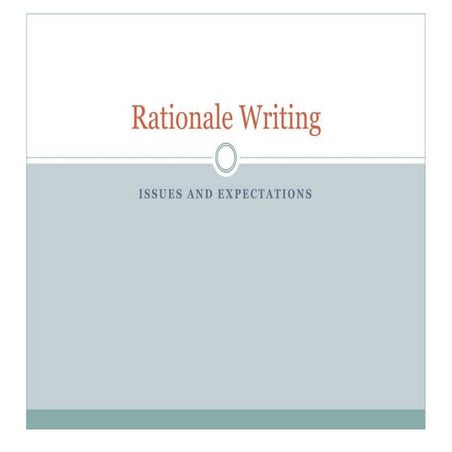 Rationale Writing | PDF