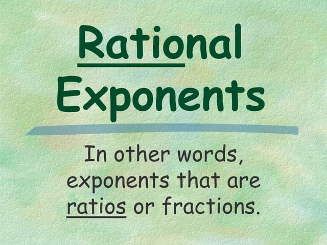 Rational Exponents | PPT