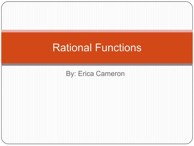 Rational functions | PPT