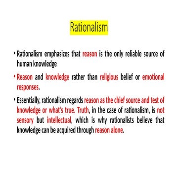 The concept of Rationalism and Rene Descartes | PPTX