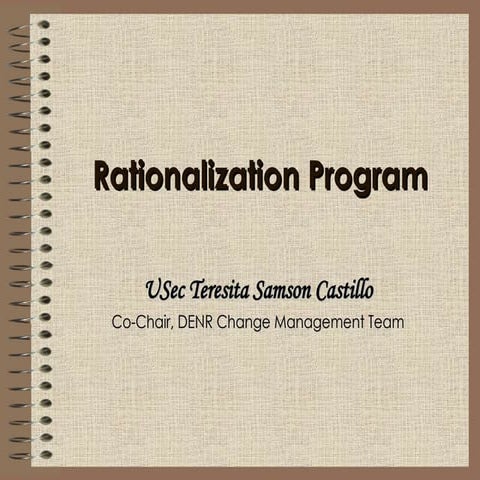 Rationalization Plan (By Usec Tessam) | PPT