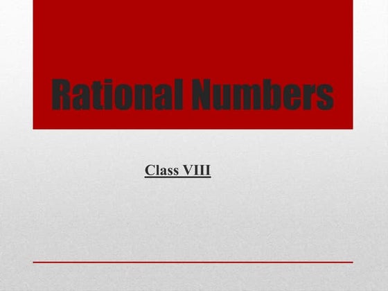 Rational numbers ppt | PPTX