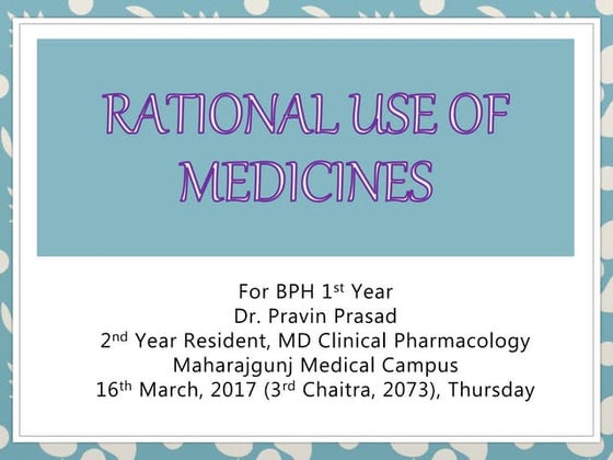 Rational use of medicine | PPT