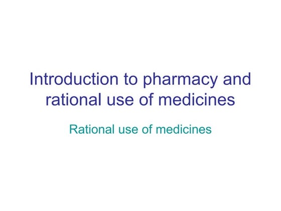 Rational drug use | PPT