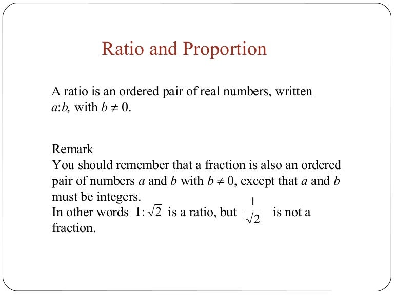 Ratio & propotion