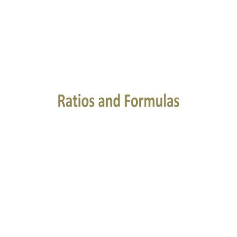 Ratios and formulas | PPT