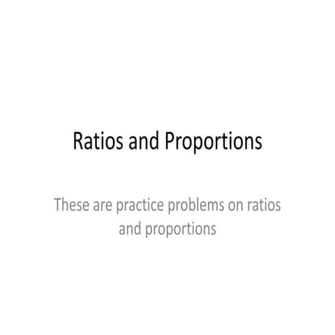 Ratios and proportions | PPT