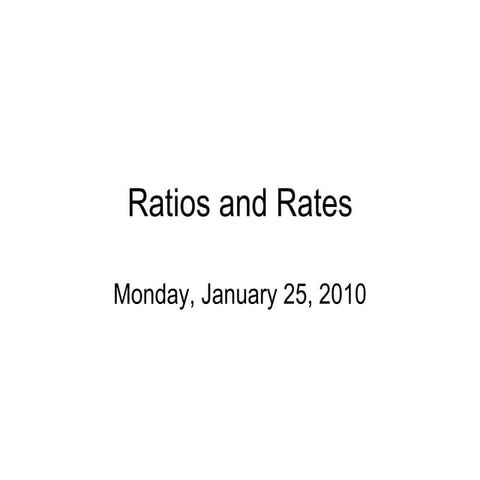 Ratios And Rates | PPT