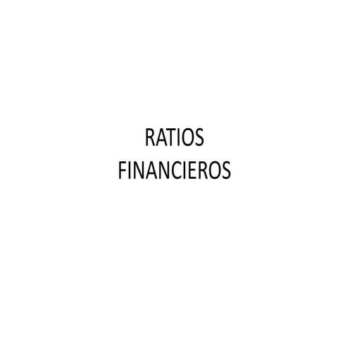 Ratios finacieros | PPTX